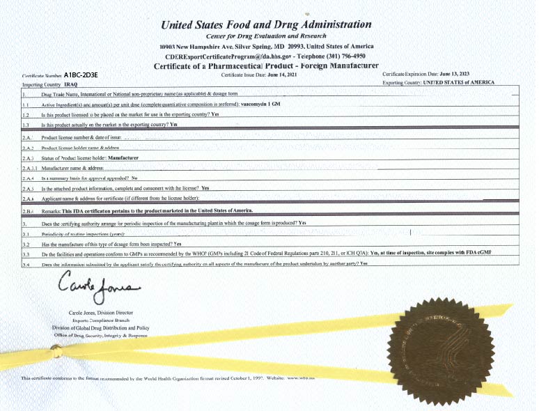 Digital FDA Certificates | Digital FDA APOSTILLE